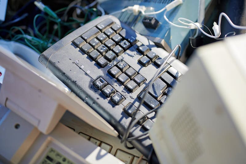 Recycling Industry - Old Computer and Electronic Waste. Stock Image ...