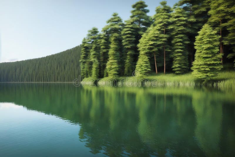 Recycling Lake a Symbol of Sustainability.AI Generated Stock ...