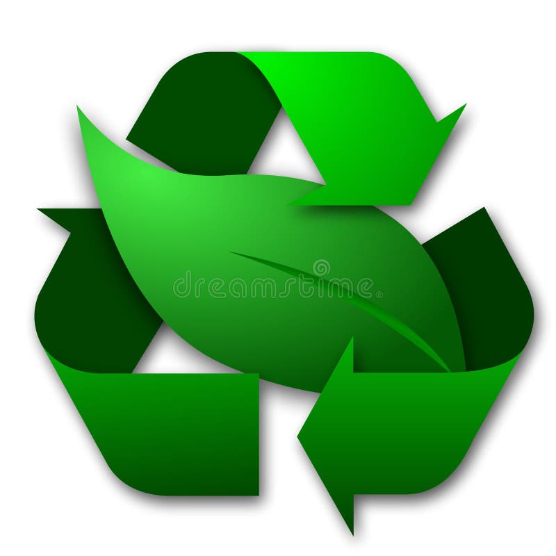 Recycling leaf symbol stock illustration. Illustration of logo - 6311847