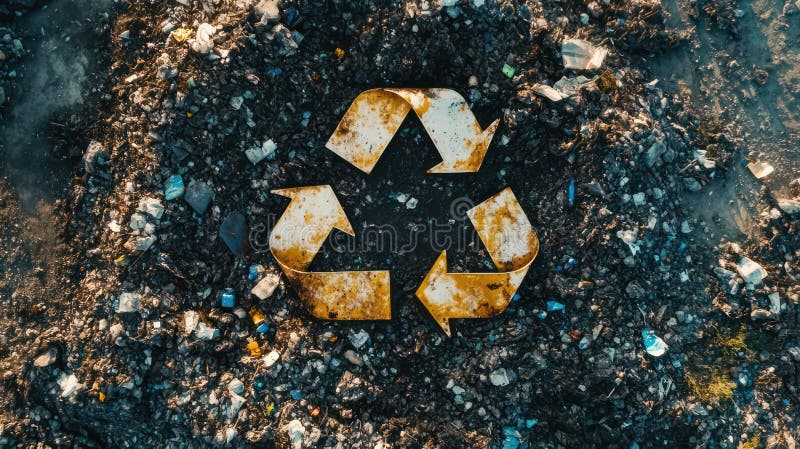 Recycling Logo on a Waste Dump Created with Generative AI. Recycled ...