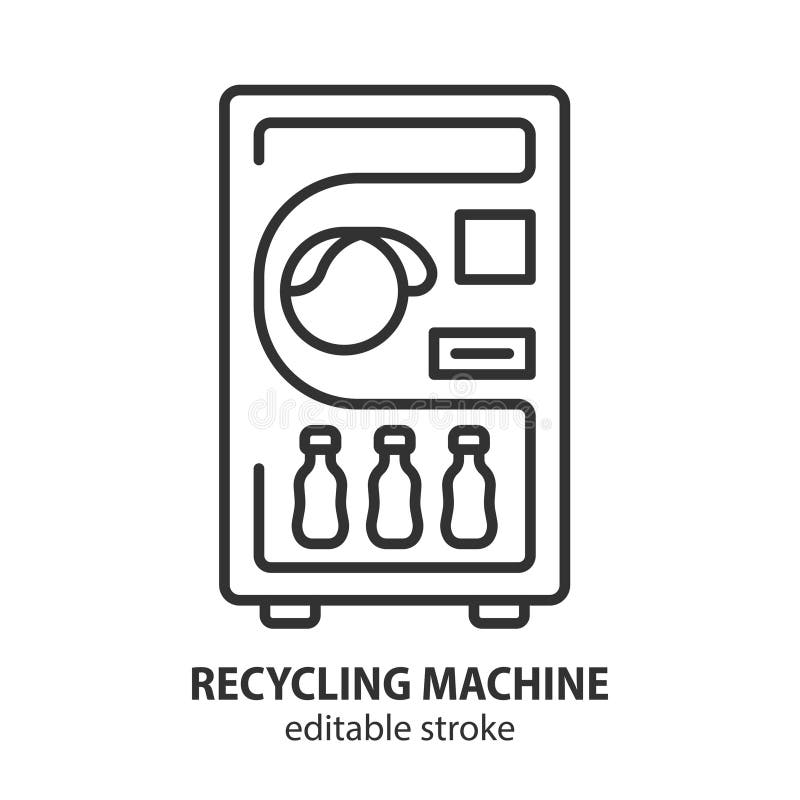 Recycling Machine Line Icon. Vending Machine Vector Symbol Stock Vector ...
