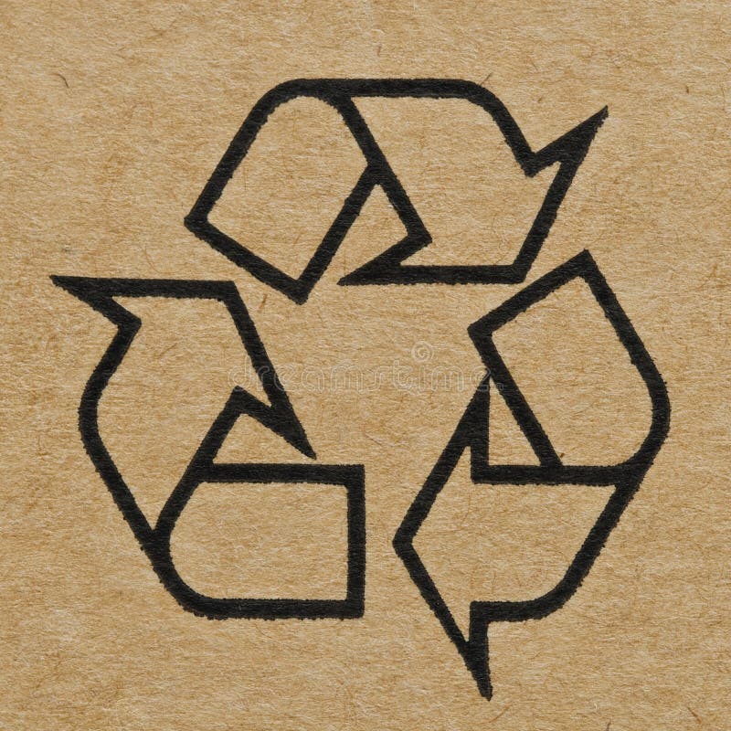 Recycling Mark on Cardboard Stock Image - Image of abstract, closeup ...