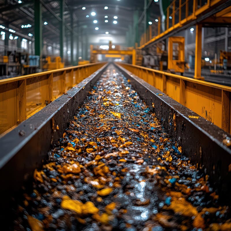 A Recycling Metal Processing Waste Materials Stock Illustration ...