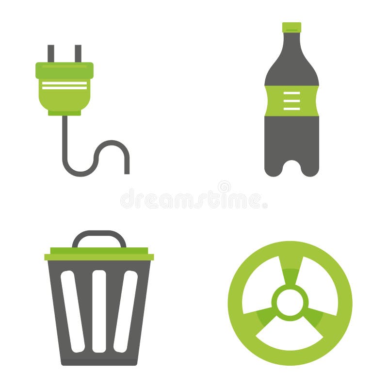 Set of Garbage Separation Recycling Related Waste Sorting Outline Icons ...