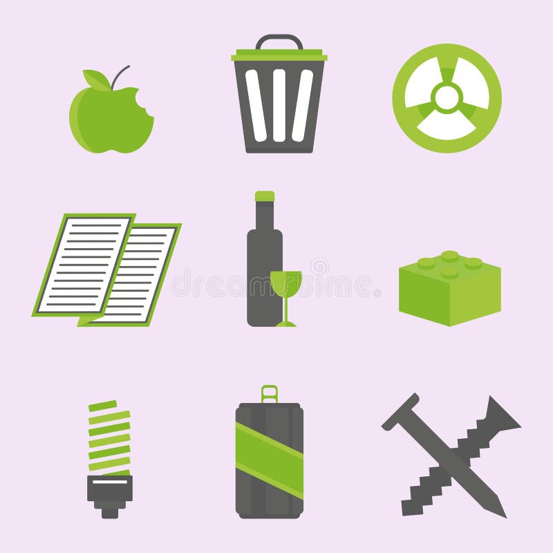 Recycling Nature Icons Waste Sorting Environment Creative Protection ...