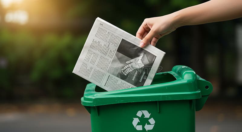Recycling Newspaper: Environmental Responsibility Stock Illustration ...
