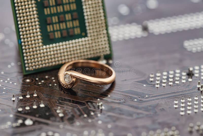Recycling Old Computer Boards To Extract Precious Metals Stock Photo ...