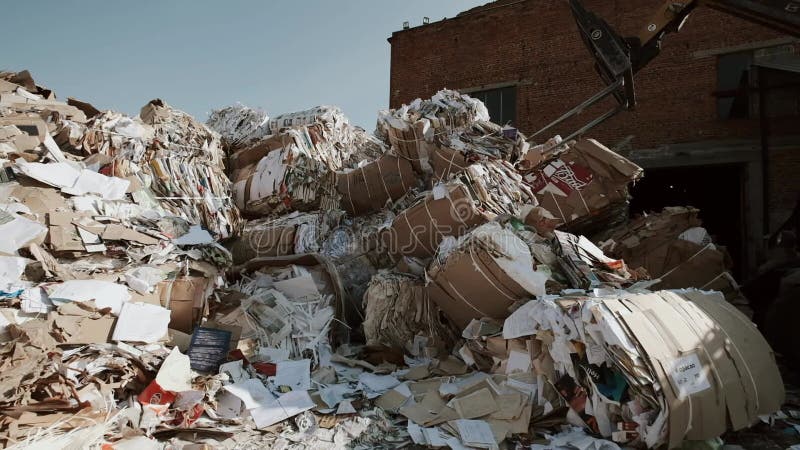 Forklift Working on a Paper Dump. Stock Video - Video of empty, dump ...