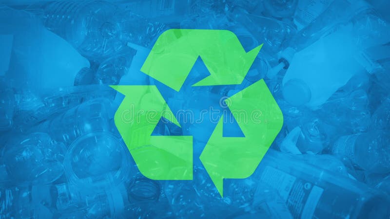 Plastic Recycling Concept - Symbol with Mixed Containers Stock Footage ...