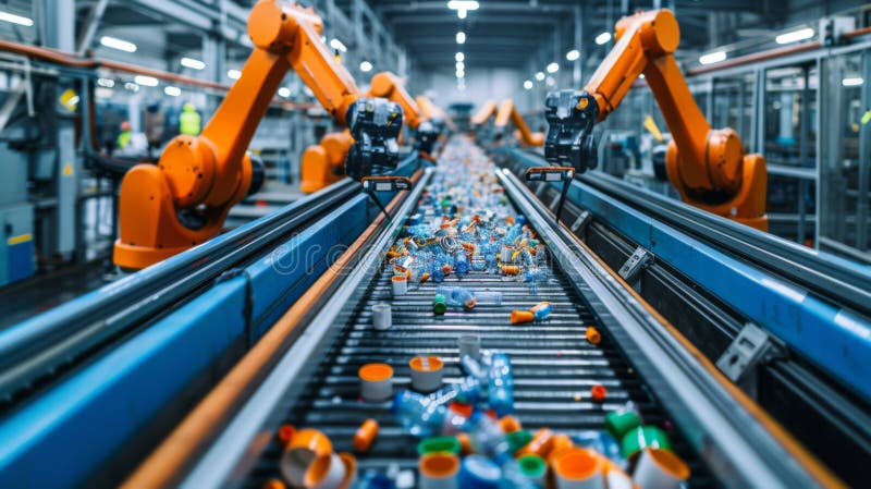 Recycling Plant Utilizes Robotic Arms for Sorting and Processing ...