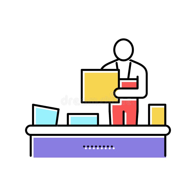 Recycling Plant Worker Sorting Garbage Color Icon Vector Illustration ...