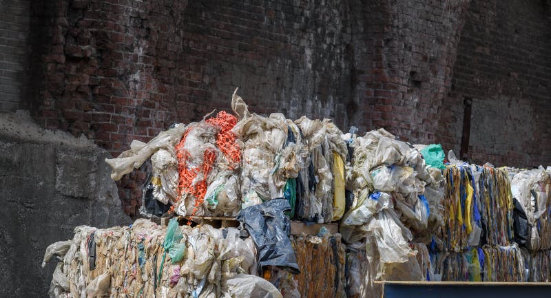 Recycling Plastic Bales stock photo. Image of blocks - 118185440