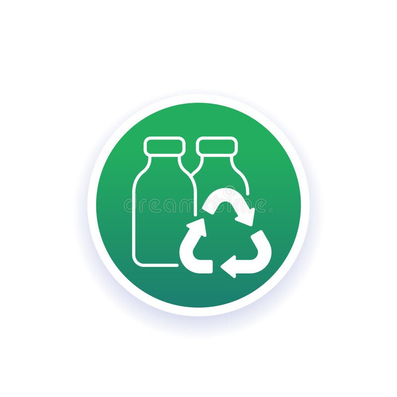 Recycling Plastic Bottles Vector Icon Stock Vector - Illustration of ...