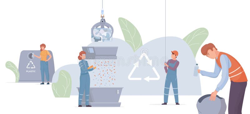 Recycling Plastic Flat Composition Stock Vector - Illustration of junk ...