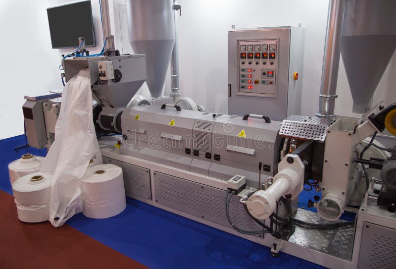 Recycling plastic machine stock image. Image of granulate - 161735223