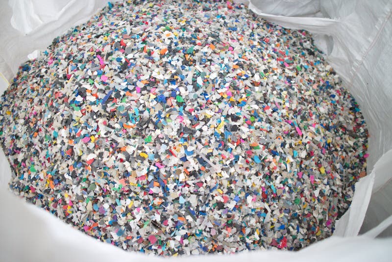 Recycling, Shredded Plastic Stock Photo - Image of bunch, industry ...