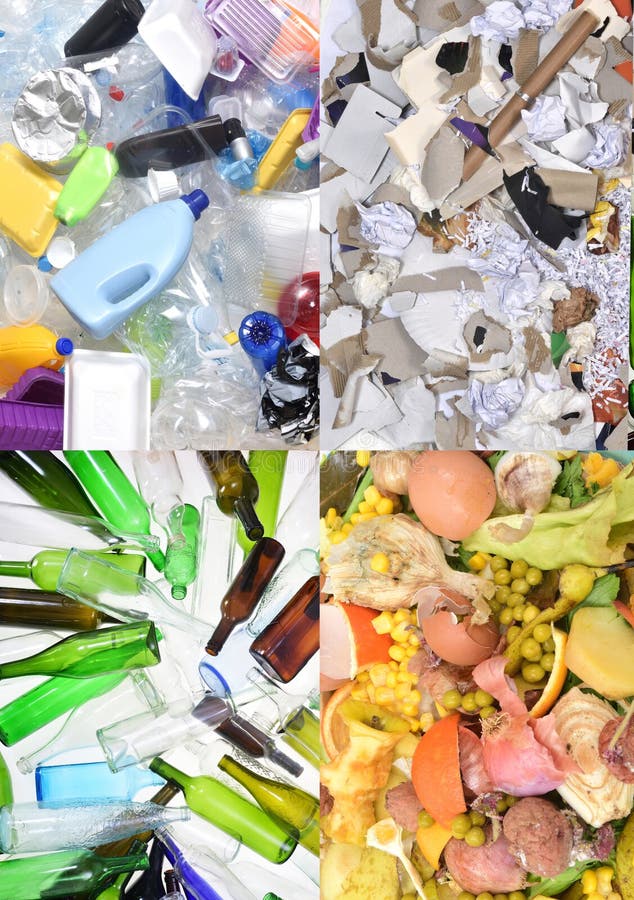 Recycling Plastic,papper,glass And Organic Stock Image - Image of ...