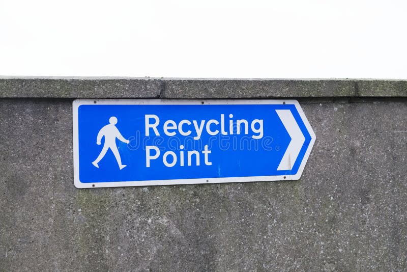 Recycling Point Sign at Skip Bin Rubbish Stock Photo - Image of empty ...