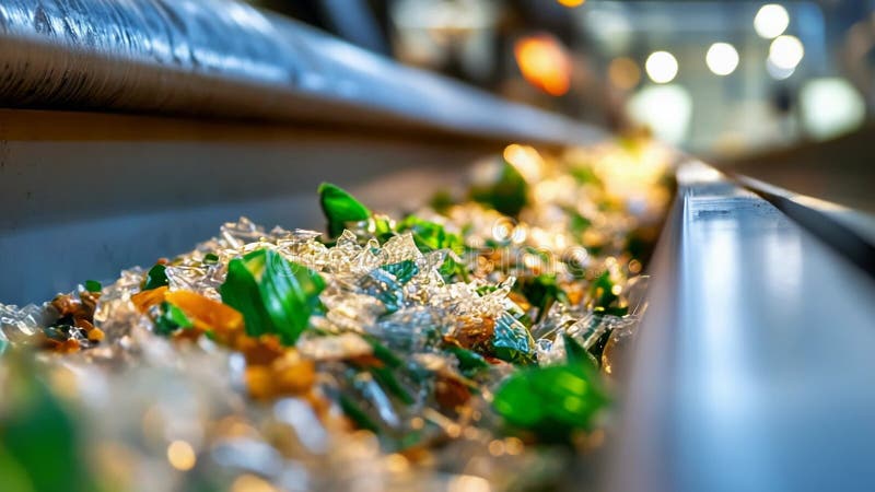 Recycling Process: Plastic Sorting and Waste Management with Colorful ...