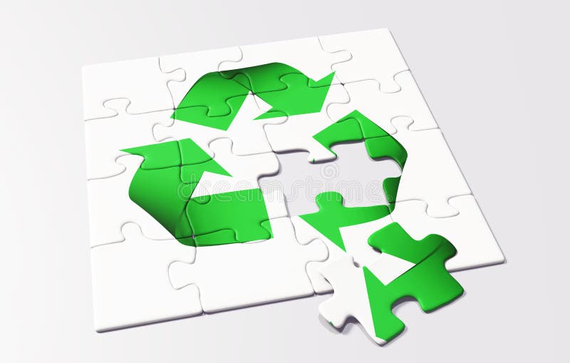 Recycling puzzle stock illustration. Illustration of future - 31682875