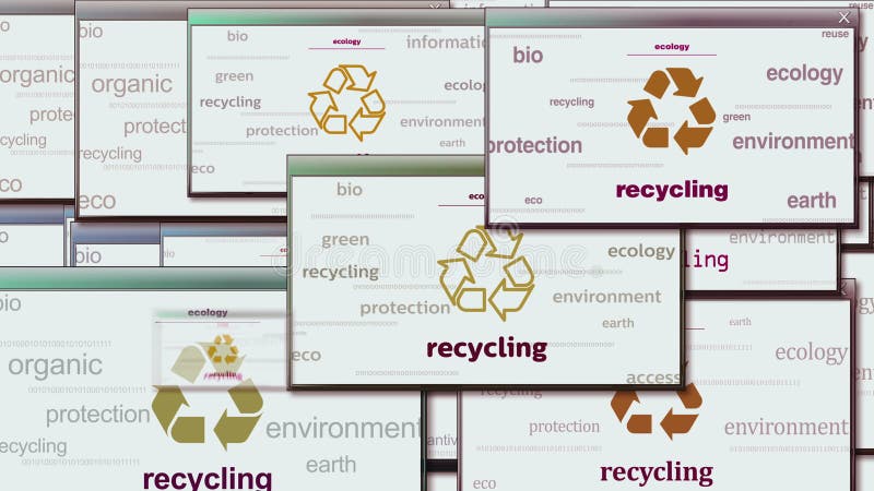 Recycling and Recycle Symbol Pop Up Windows Seamless Loop Stock Footage ...
