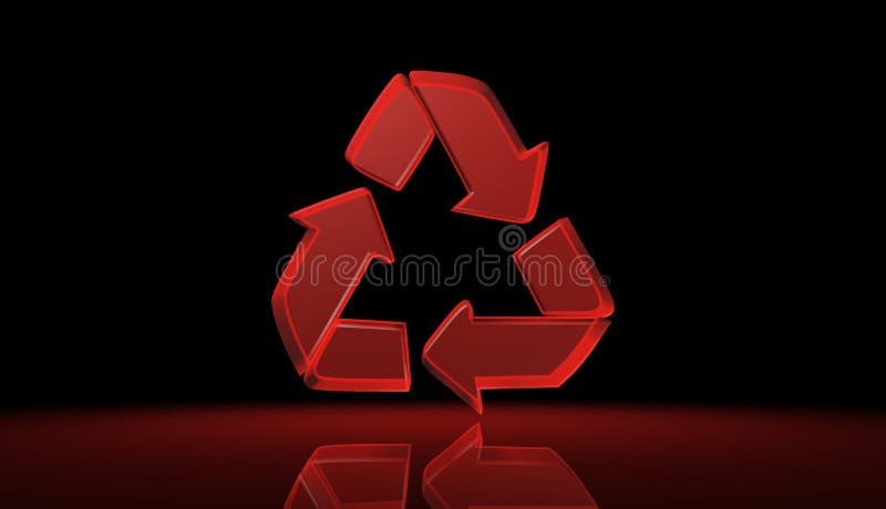 Recycling Red Sign,illustration Stock Illustration - Illustration of ...