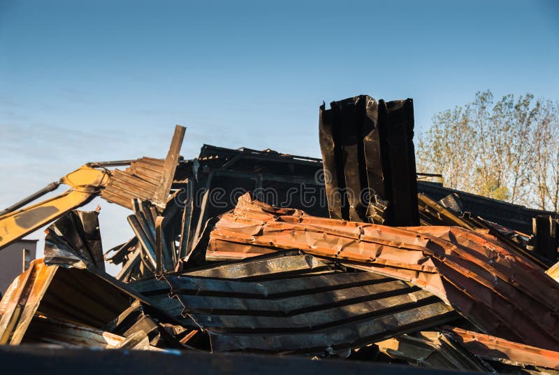 Recycling of scrap metal stock photo. Image of cutting - 72215696