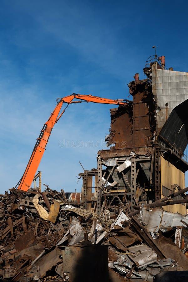 Recycling of scrap metal stock image. Image of environmental - 80820651