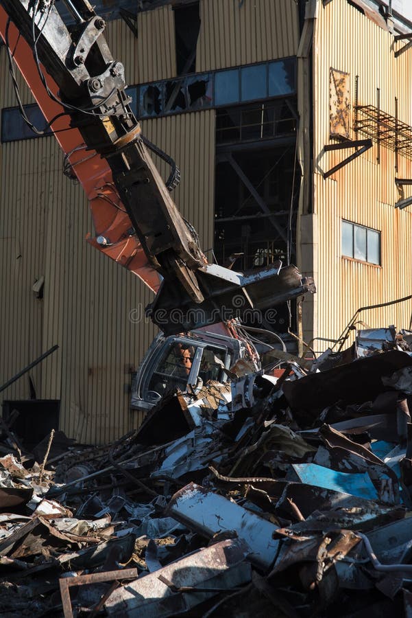 Recycling of scrap metal stock image. Image of ecosystem - 80833391