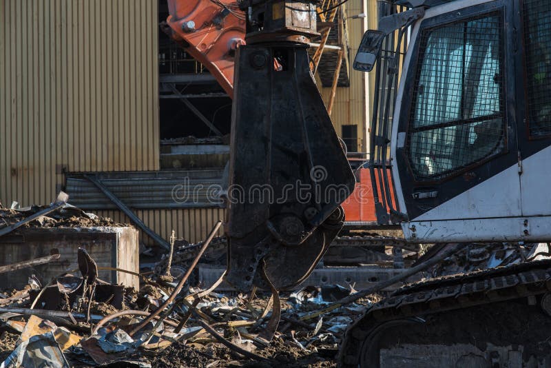 Recycling of scrap metal stock photo. Image of building - 80833384