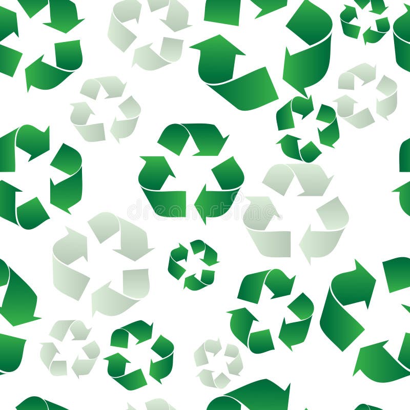 Recycling Seamless Background Stock Vector - Illustration of reuse ...
