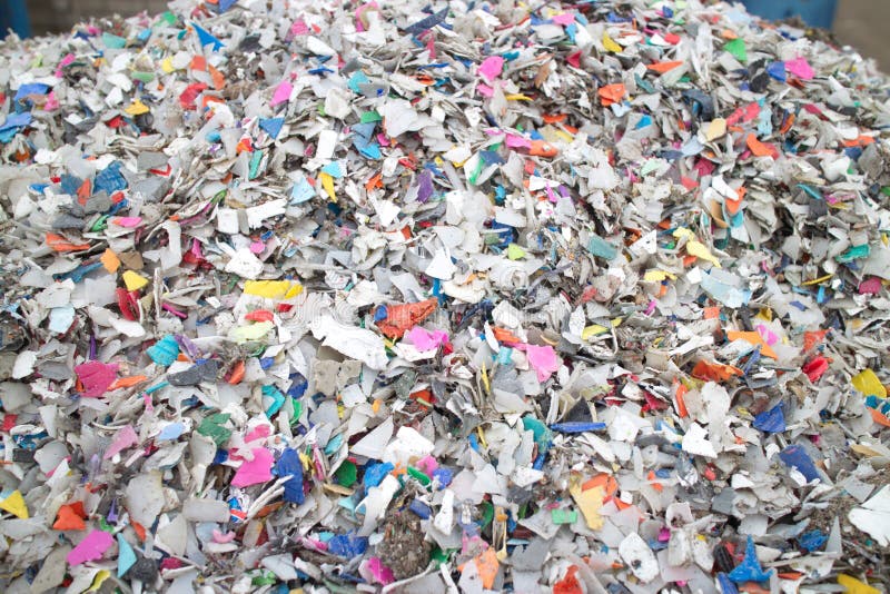 Recycling Shredded Plastic Pieces Stock Photo - Image of automobile ...