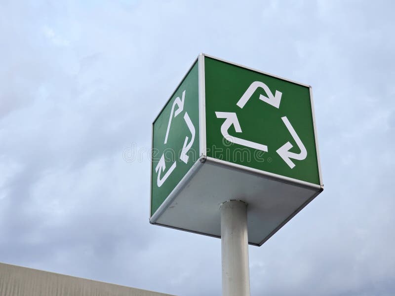 Recycling Sign on Cloudy Sky Editorial Image - Image of infrastructure ...