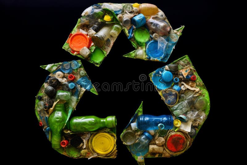 Recycling Sign is Created from Garbage. Environmental Protection ...