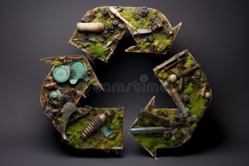 Recycling Sign is Created from Trash. Environmental Protection, Recycle ...