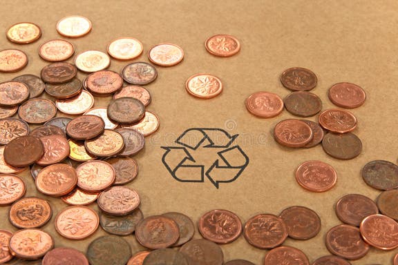 Recycling sign and money editorial photography. Image of dollar - 7087957