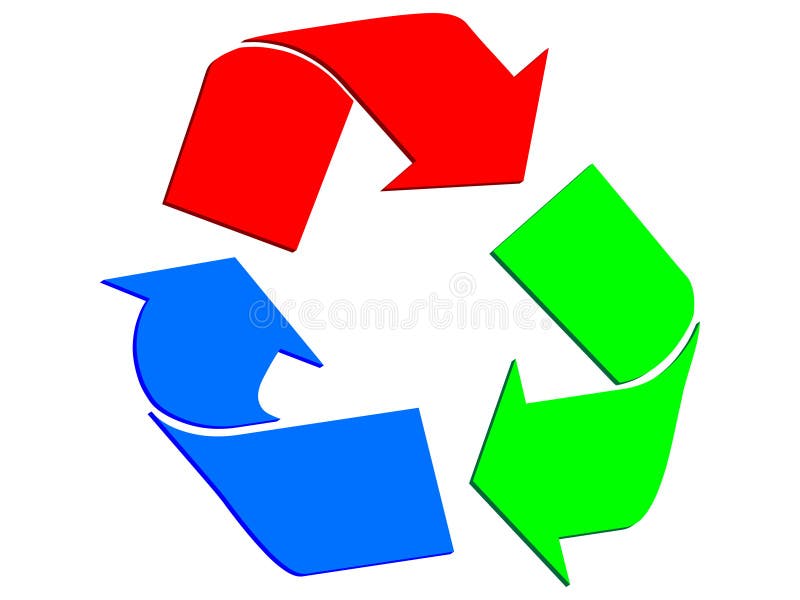 Recycling Sign with RGB Colors Stock Vector - Illustration of isolated ...
