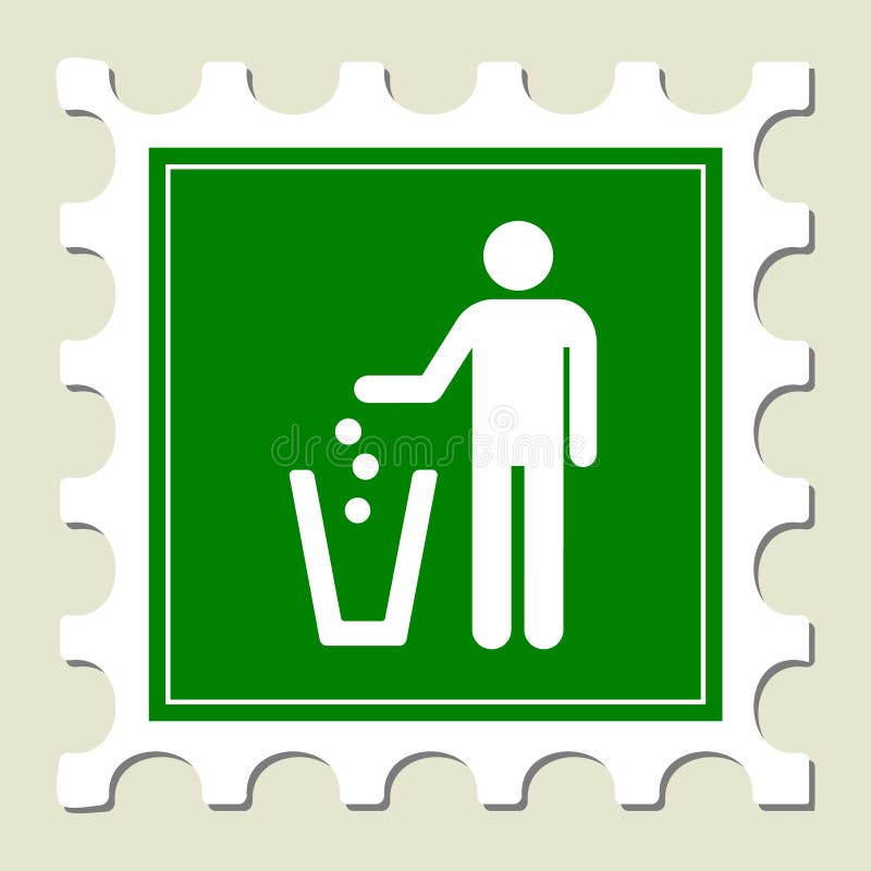 Throwing trash vector sign stock vector. Illustration of sign - 2595320