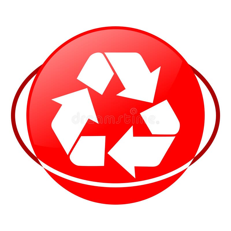 Recycling Sign Vector Illustration, Red Icon Stock Vector ...