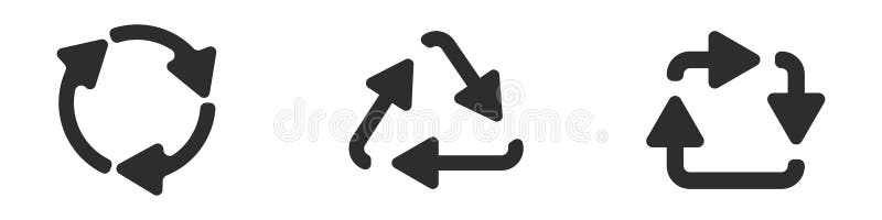 Recycling Sign Vector Set. Circle Arrows Vector. Time Arrow Direction ...