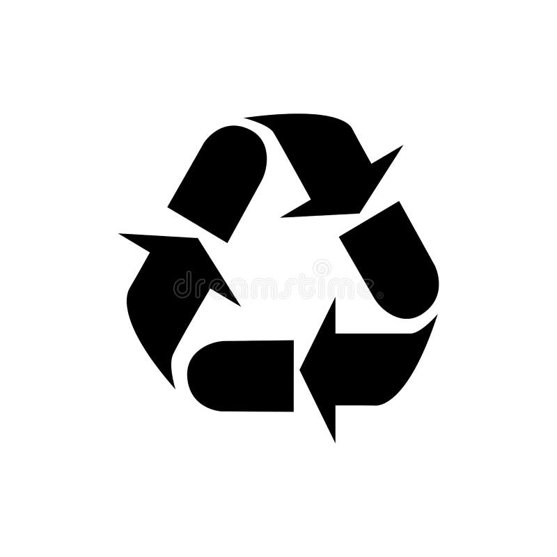 Recycling Simple Symbol Icon in Black. Garbage Recycling or Eco. Vector ...