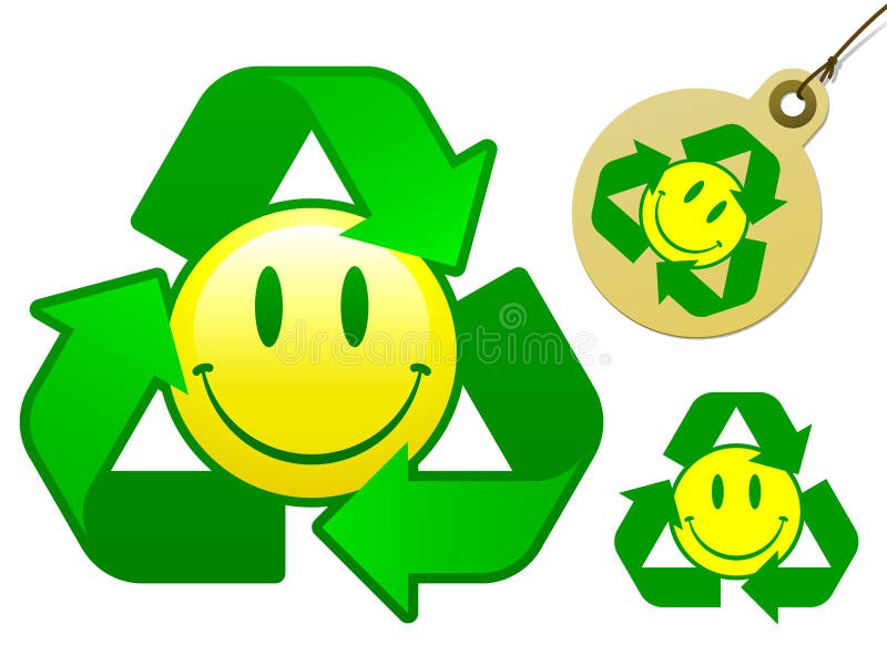 Recycling Smiley Icon Collection Stock Vector - Illustration of ...