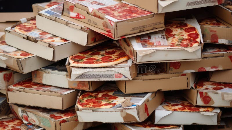 Recycling Stack of Pizza Boxes Stock Illustration - Illustration of ...