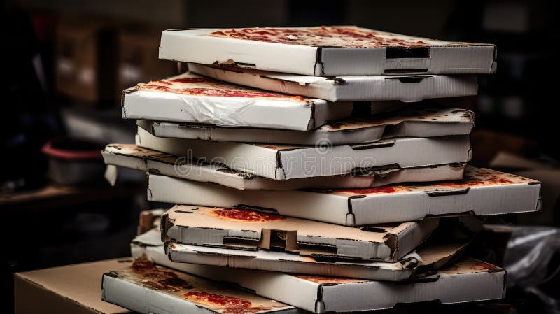 Recycling Stack of Pizza Boxes Stock Illustration - Illustration of ...