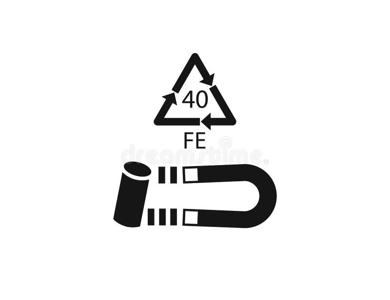 Steel Recycling Symbol FE 40 , Metals Recycling Code FE 40 , Vector ...