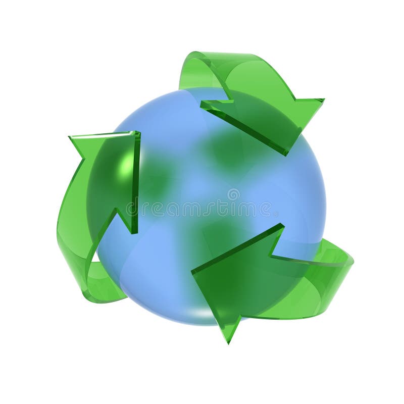 Recycling Symbol Around World Stock Illustration - Illustration of ...