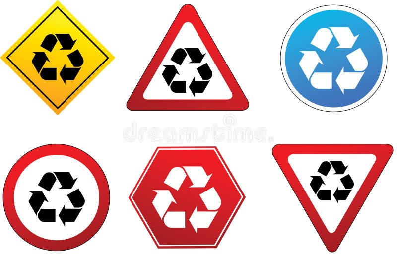 Recycling Symbol As Traffic Sign Stock Vector - Illustration of icon ...