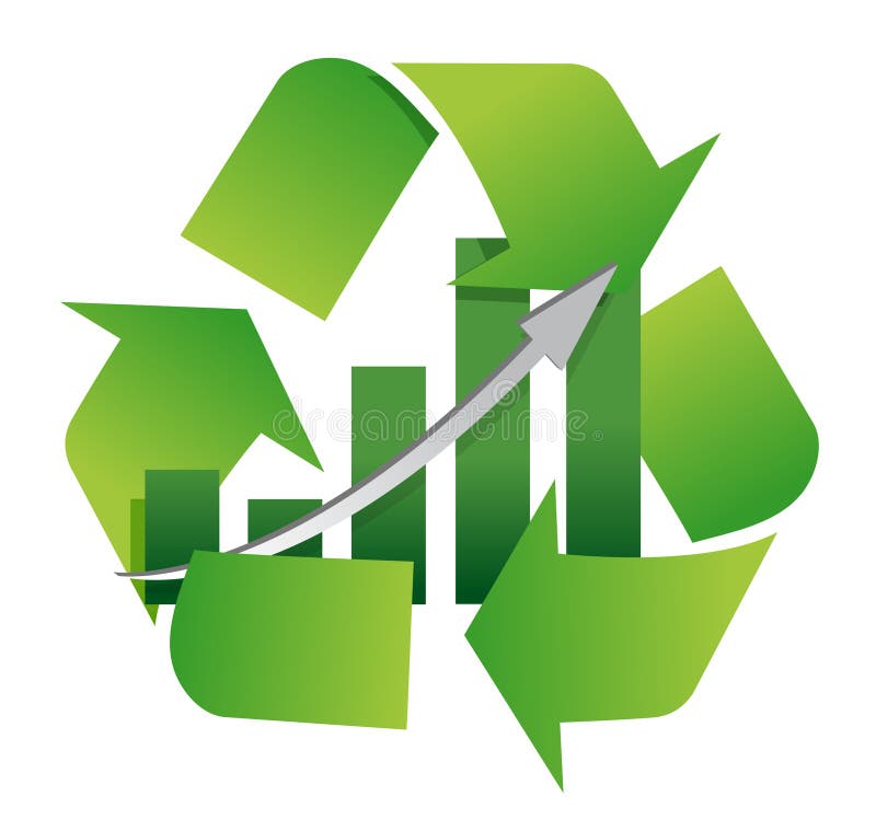 Recycling Symbol with a Bar Chart in Center Stock Illustration ...