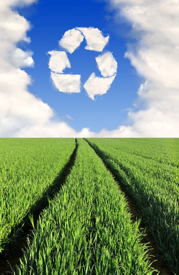 Recycling Symbol from Clouds Stock Image - Image of paradise, path ...