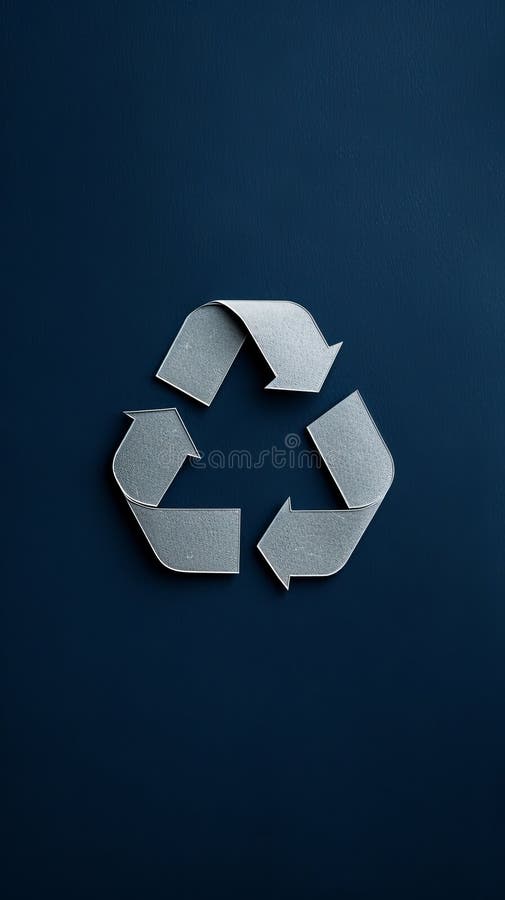 Recycling Symbol on Dark Blue Background Stock Image - Image of logo ...